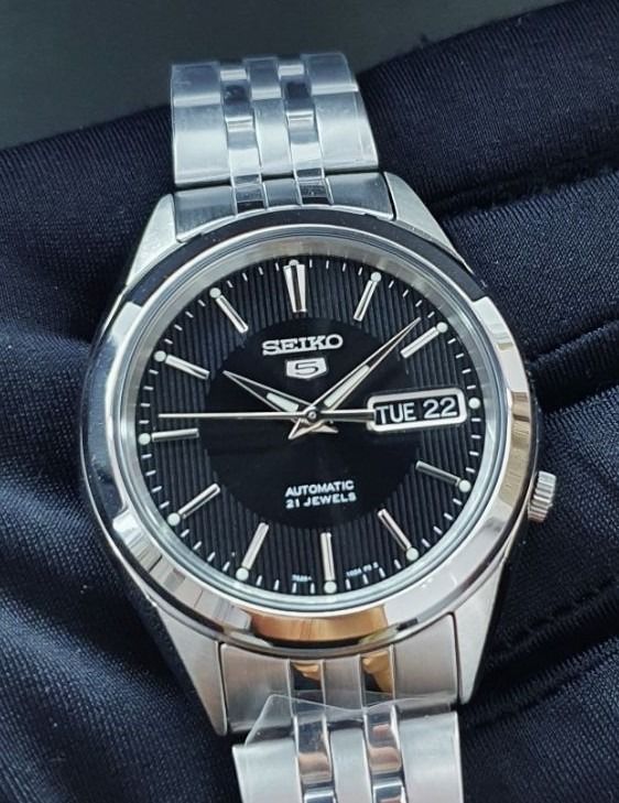 Seiko 5 SNKL23 Men's Automatic Black Dial Stainless Steel Watch snkl23k ...