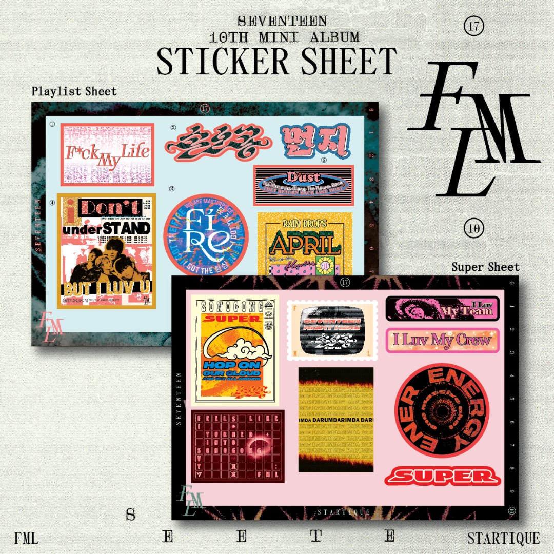 SEVENTEEN FML | STICKER SHEET, Hobbies & Toys, Collectibles & Memorabilia, K-Wave on Carousell