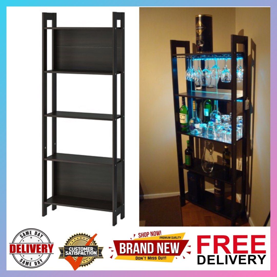 Shelf, bookshelf, bookcase ikea LAIVA Bookcase Black-brown colour brand ...