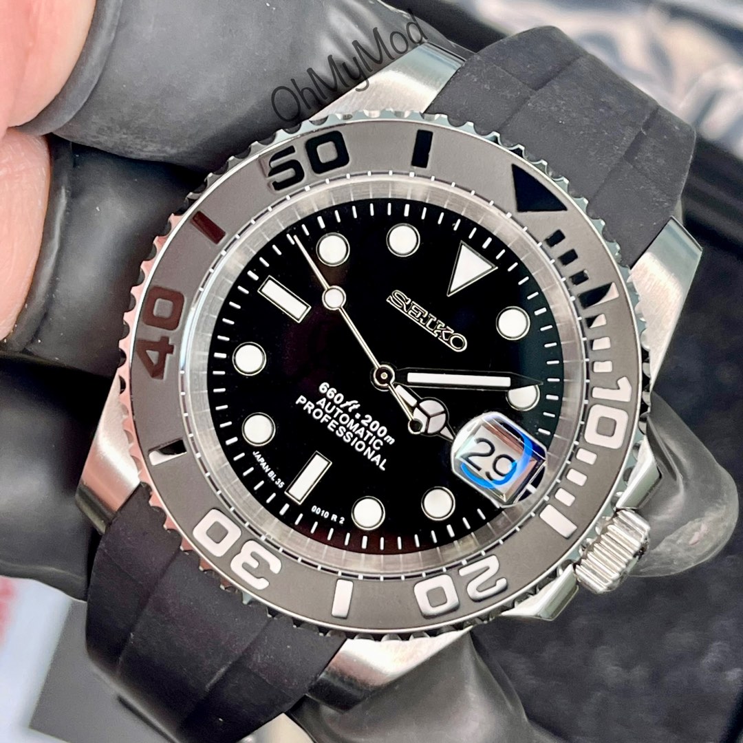 🔥SALE🔥 40mm Silver Marine Master NH35 Seiko Mod YM “White Gold”, Men's ...