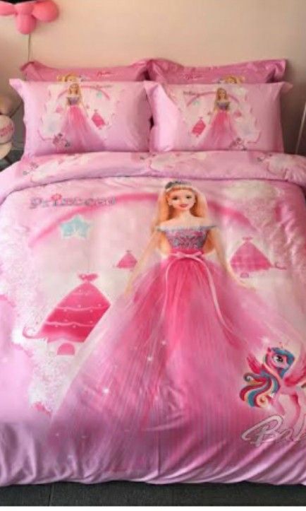 Single Original Barbie Bed Sheets | Sprei Barbie Original, Perabotan ...