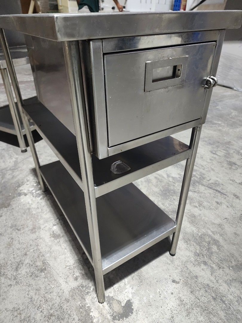 SS 304 Stainless Steel Commercial Kitchen Equipment Cashier Counter POS ...
