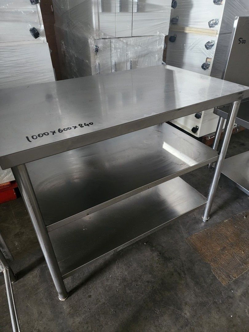 SS 304 Stainless Steel 3 Tier Work Table Top Commercial Kitchen ...