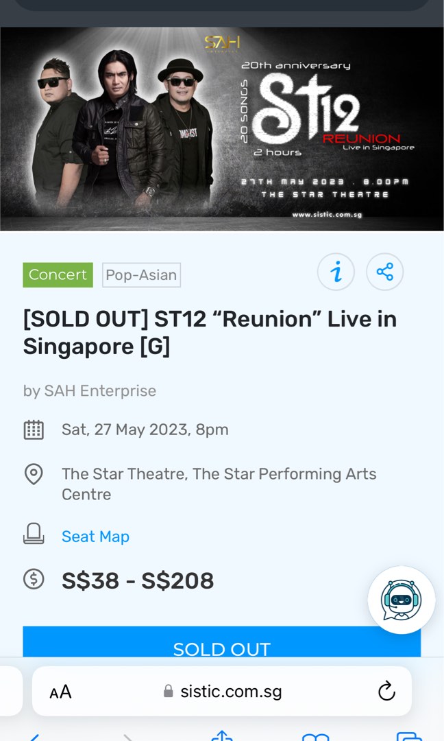 ST12 Reunion Live Concert 2023 x2, Tickets & Vouchers, Event Tickets on Carousell