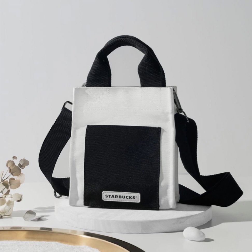 Starbucks mini tote bag (white), Women's Fashion, Bags & Wallets, Cross ...