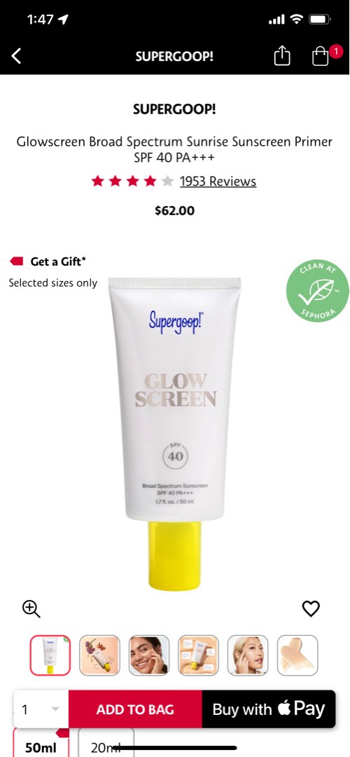 supergoop! glow screen, Beauty & Personal Care, Face, Face Care on ...
