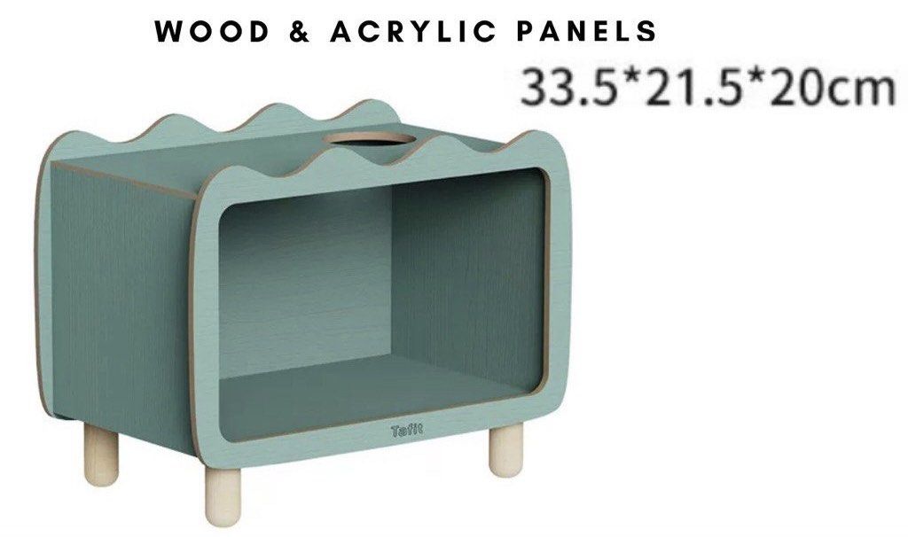 Tafit Burrow Box Green Hamster Wood Acrylic, Pet Supplies, Homes ...