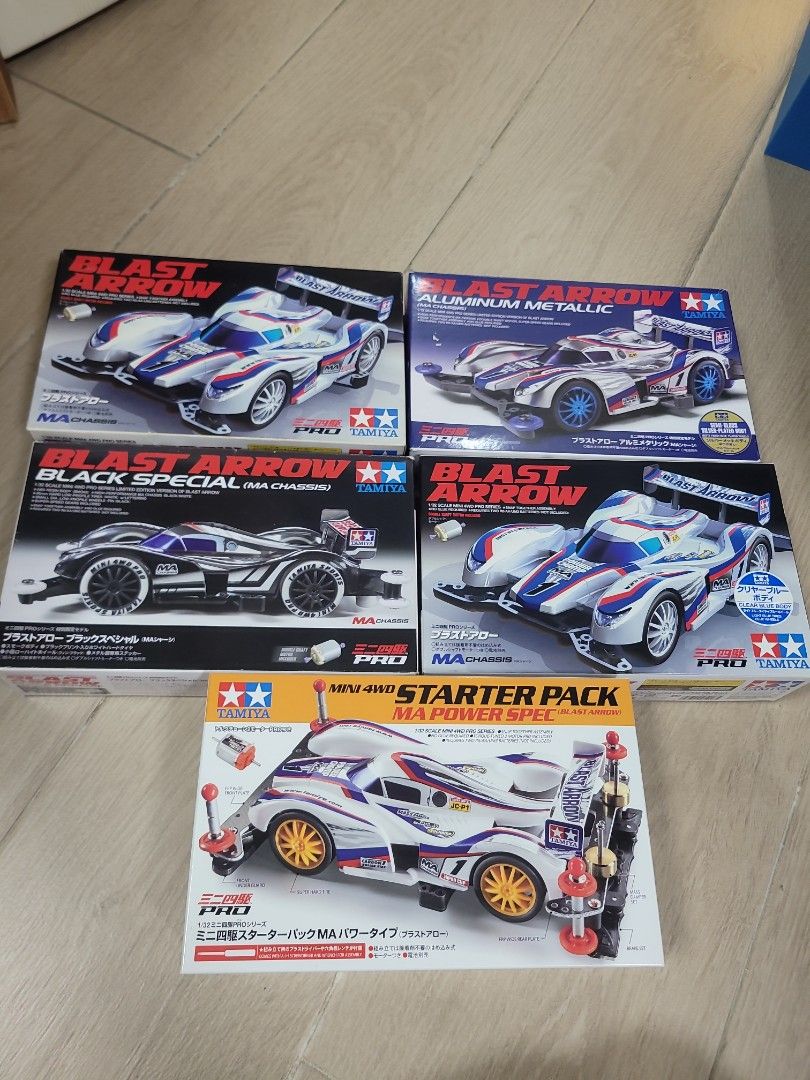 Tamiya 18647 1/32 Mini 4WD Starter Pack MA Power Spec (Blast Arrow), 興趣 ...