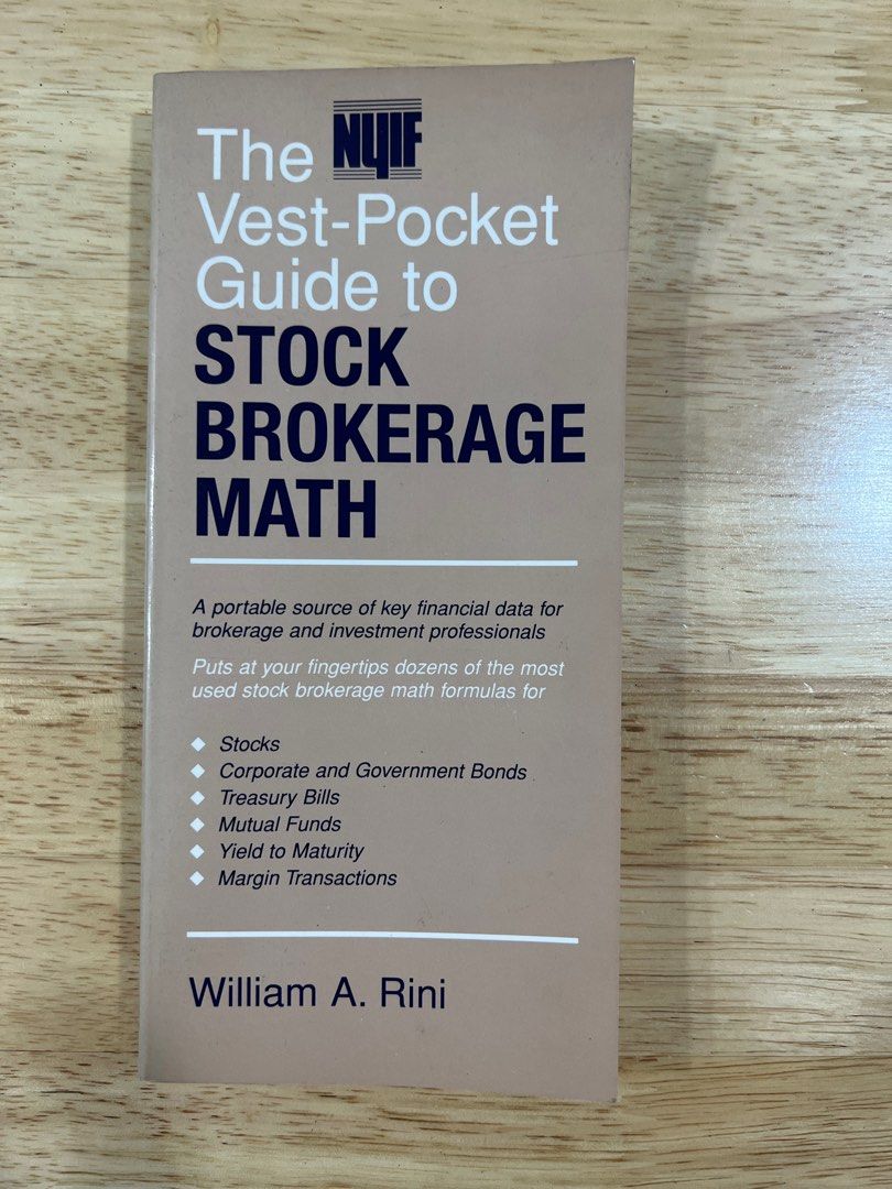 The Vest-Pocket Guide to Stock Brokerage Math - William A. Rini ...