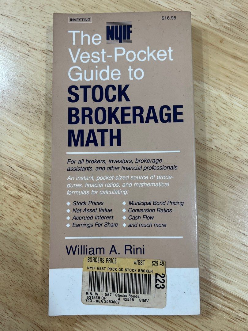 The Vest-Pocket Guide to Stock Brokerage Math - William A. Rini ...