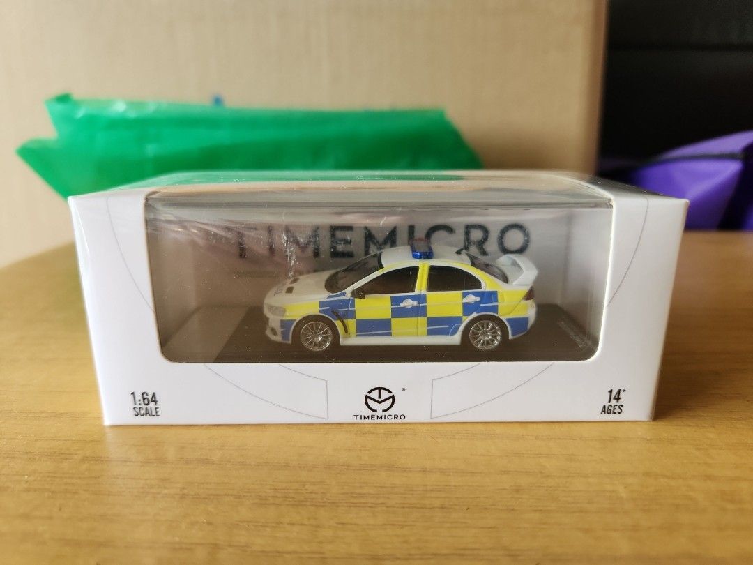 TIMEMICRO Mitsubishi Lancer Evolution Police car, Hobbies & Toys, Toys ...