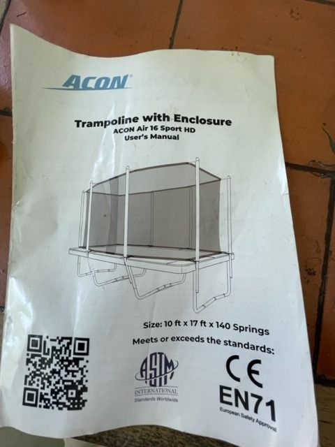 Trampoline, Acon Air Sport 16 HD, Sports Equipment, Other Sports ...