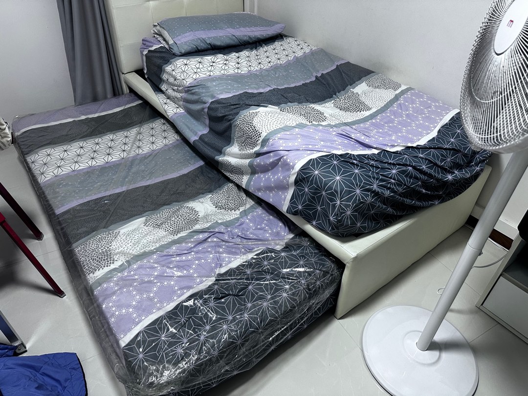 Upholstered Pull-out Bed, Furniture & Home Living, Furniture, Bed ...