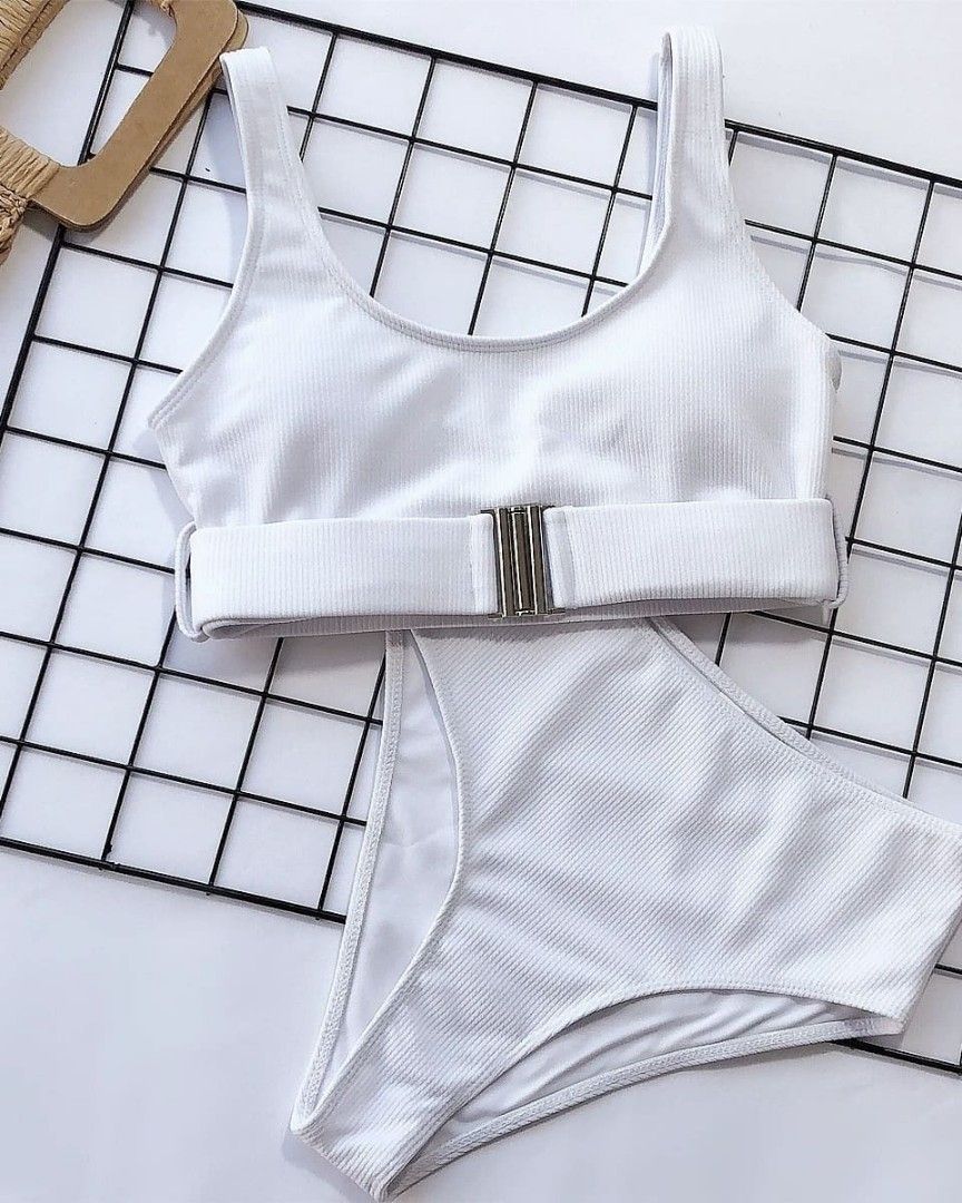 White 2pc swimsuit, Women's Fashion, Swimwear, Bikinis & Swimsuits on ...