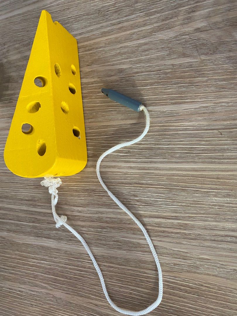 Wooden Cheese Block String Along Sewing Activity Toy, Babies & Kids ...