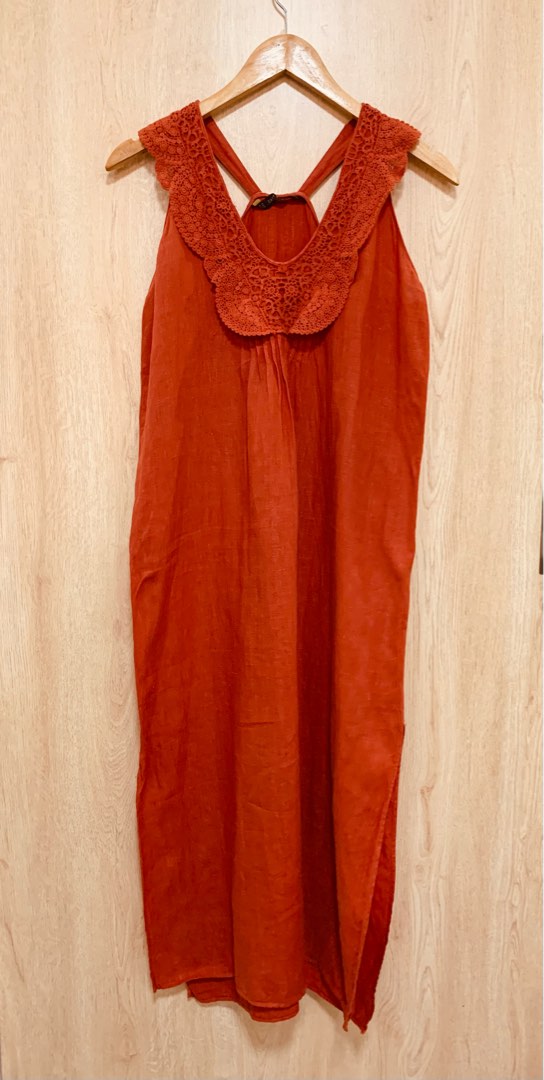 Zara Maxi Dress Rust on Carousell