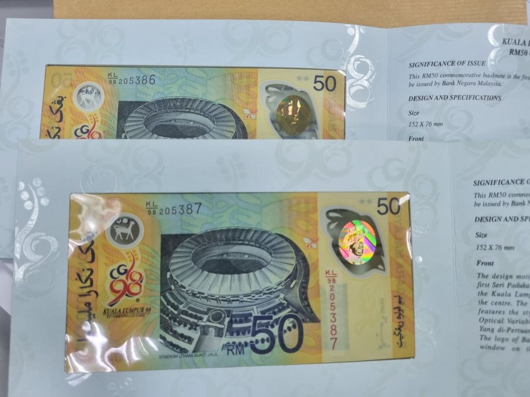 [2 Running] XVI Commonwealth Games RM50 Commemorative Polymer Banknote (SUKOM), Hobbies & Toys ...