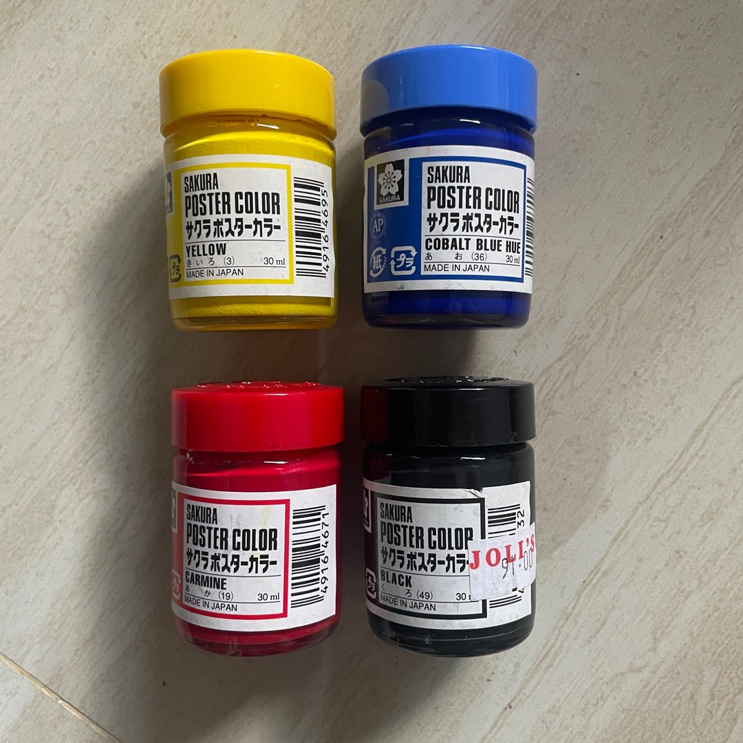 4 Bottles Poster Color (30ml each) on Carousell