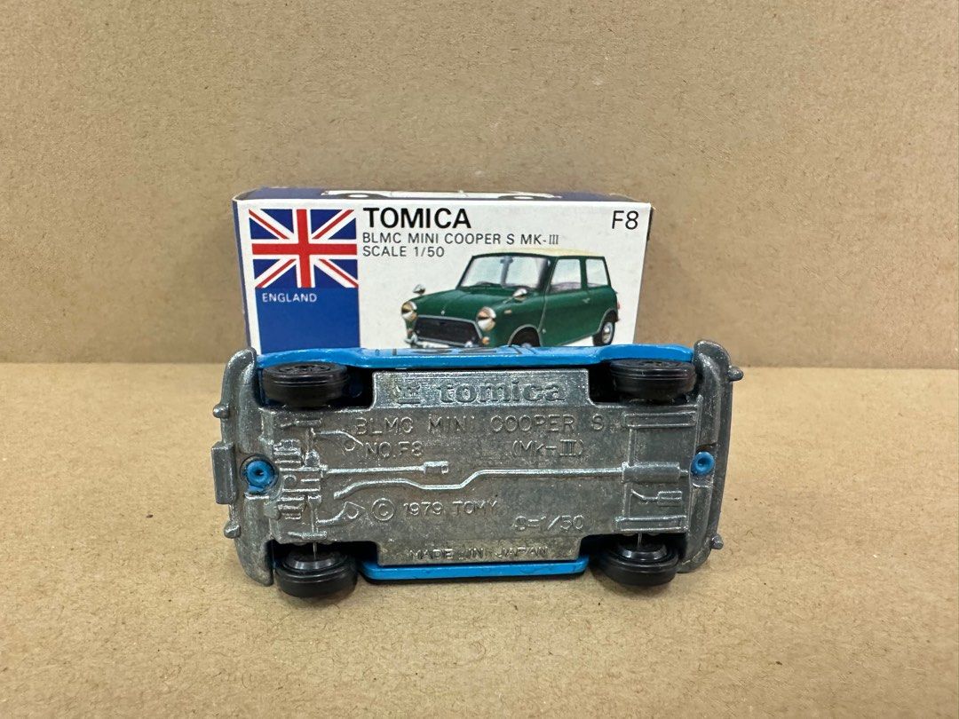 日本製絕版 tomica F8 BLMC mini cooper SMK 1/50 blue white 88 racing diecast ...