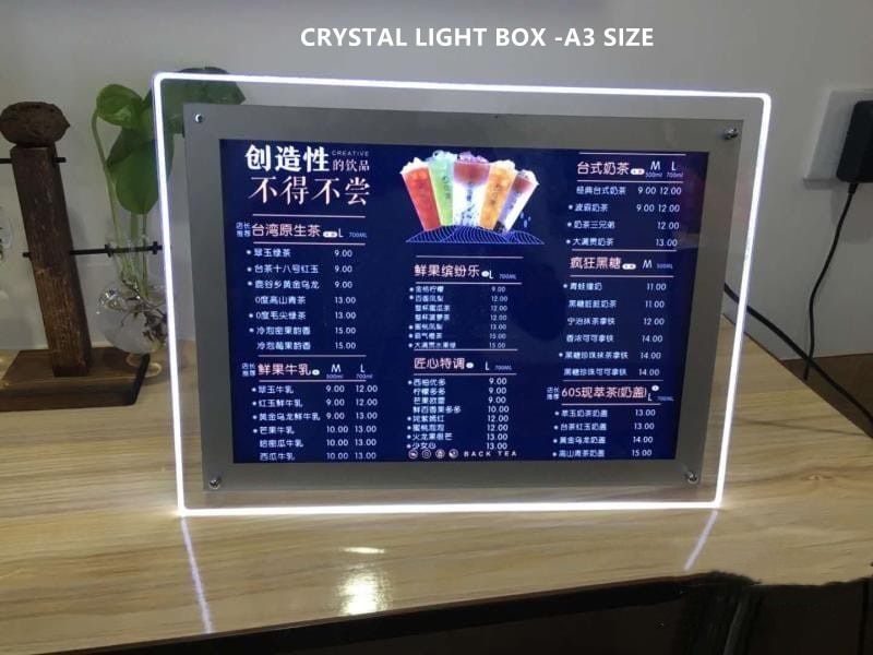 A2/A3/A4 Size LED Crystal Frame Light Box 40 x 29.7cm Advestising ...