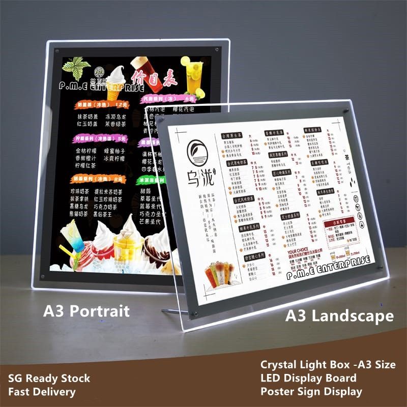 A2/A3/A4 Size LED Crystal Frame Light Box 40 x 29.7cm Advestising ...