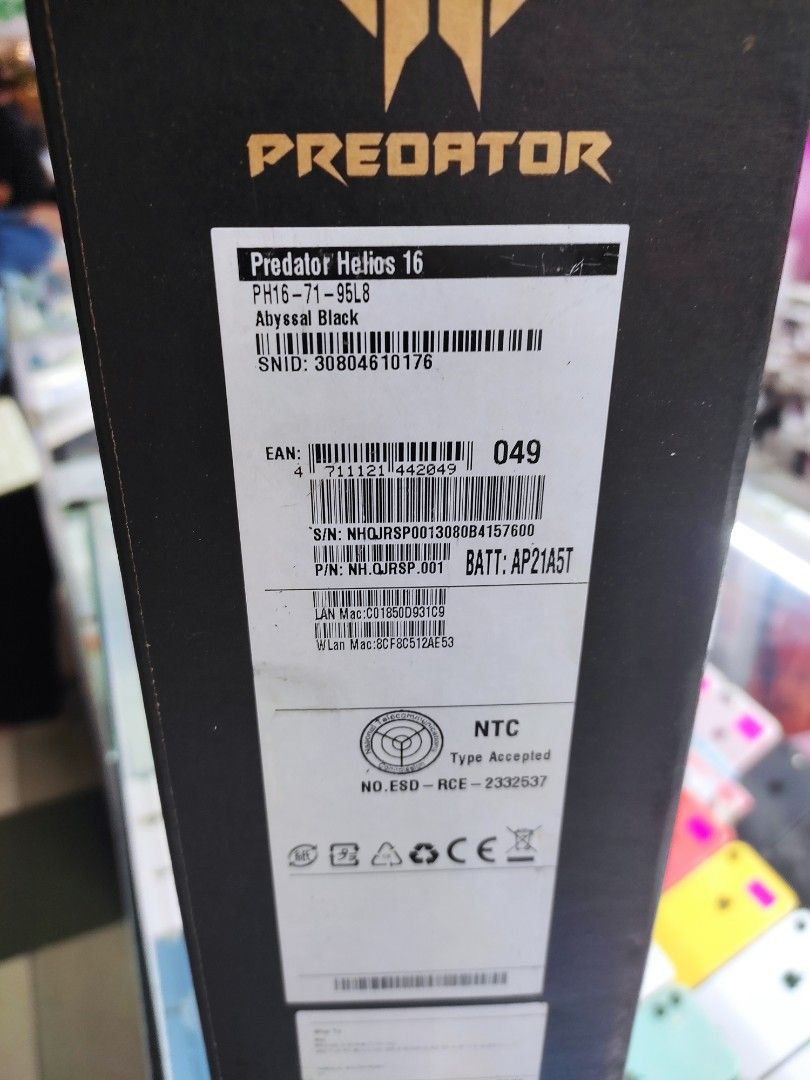 Acer Predator Helios 16 PH16-71-95L8 (2023 version), Computers & Tech ...