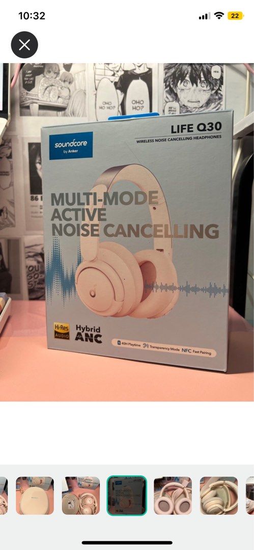Anker Life Q30 Soundcore wireless pink complete set with box on Carousell