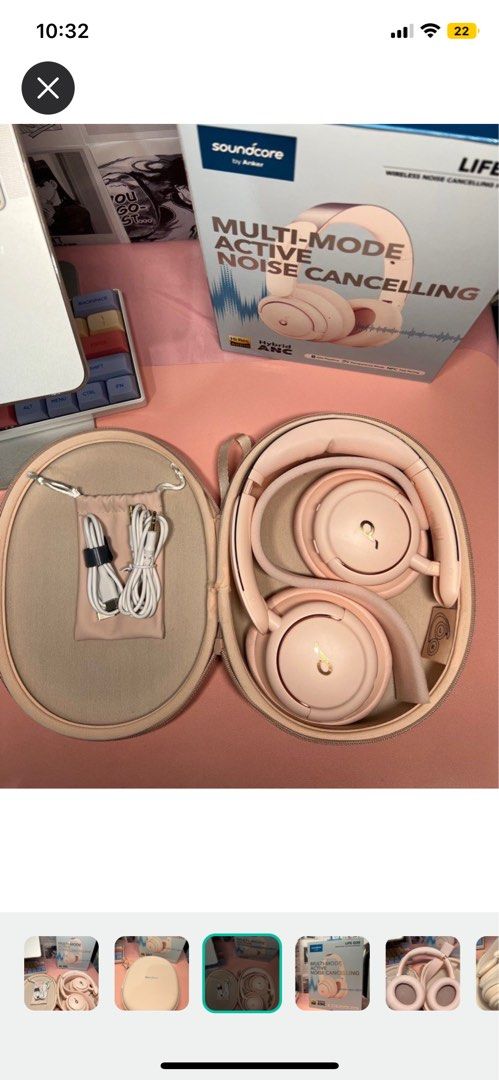 Anker Life Q30 Soundcore wireless pink complete set with box on Carousell