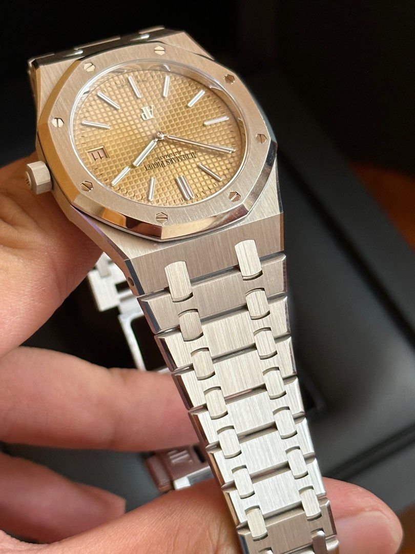 Audemars Piguet 15202BC Royal Oak Jumbo White Gold Salmon Dial, Luxury ...