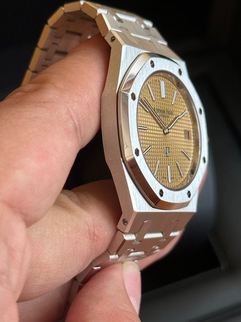 Audemars Piguet 15202BC Royal Oak Jumbo White Gold Salmon Dial, Luxury ...