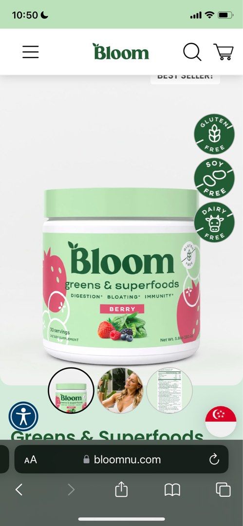BLOOM NUTRITION Greens and Superfoods Powder - Berry, Health ...