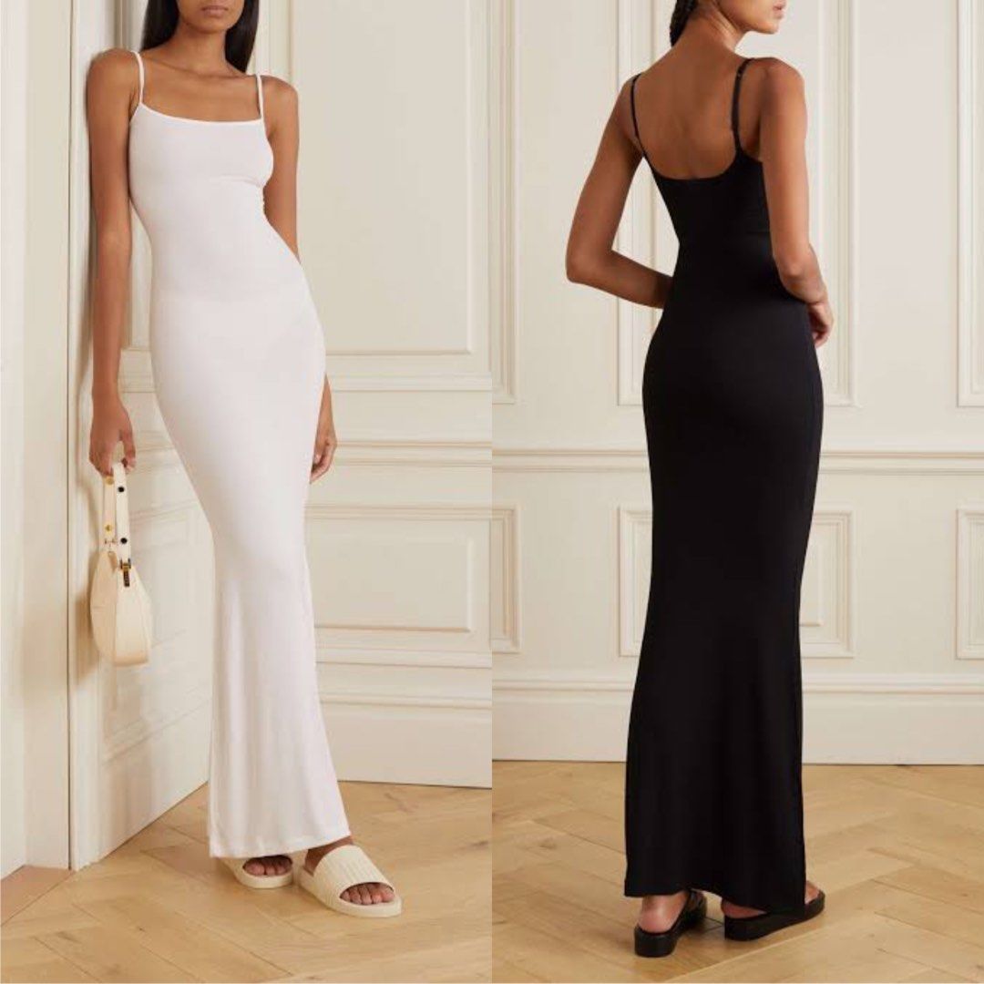 BNWT Skims Soft Lounge Long Slip Dress in Onyx, size XS, S, and M ...