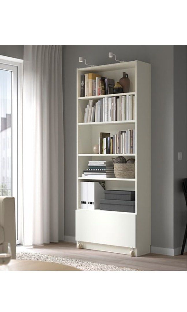 Bookshelf bookcase white BILLY Bookcase with drawer White Malm Brimnes Hemnes Nordli Mackapar ...