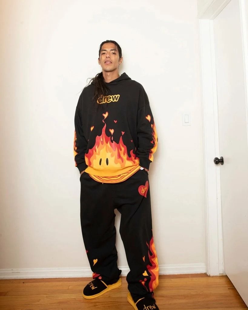 (BRAND NEW Authentic) Drew House Fire hoodie, Men's Fashion, Tops ...