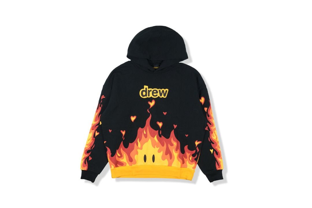 (BRAND NEW Authentic) Drew House Fire hoodie, Men's Fashion, Tops ...