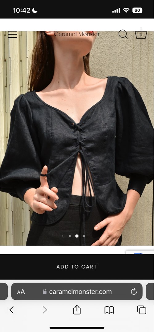 Caramel Monster Danny Top, Women's Fashion, Tops, Blouses on Carousell