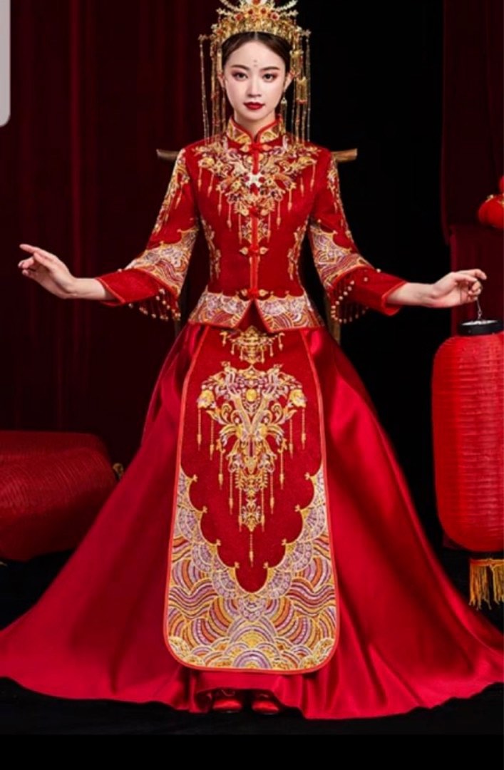 Chinese Wedding Kua, Women's Fashion, Dresses & Sets, Evening dresses ...