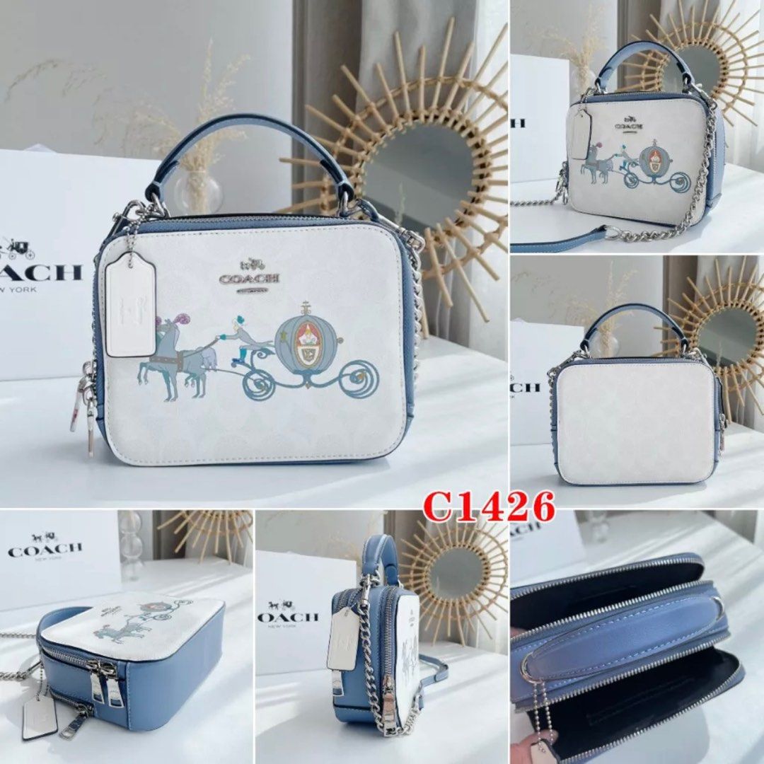 Coach x Disney Box Bag (Cinderella & Disney Patches), Women's Fashion ...