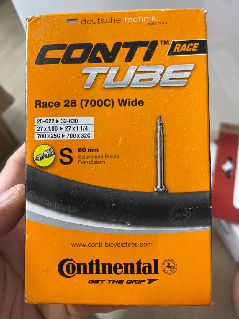 Conti tube(700c)60mm valve, Sports Equipment, Bicycles & Parts, Parts ...
