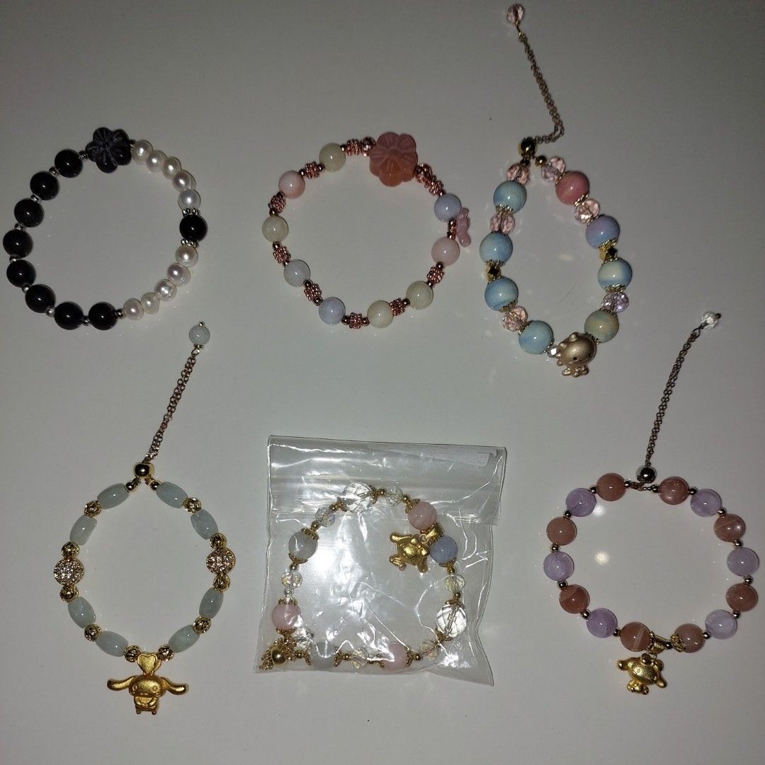 Crystal Bracelets Komi Crystal Elastic & Push-Pull Styles with Gold ...