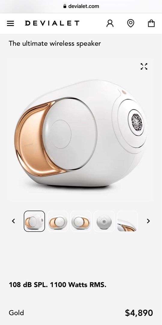 Devialet Gold Phantom 108 dB SPL 1100 Watts RMS, Audio, Soundbars ...