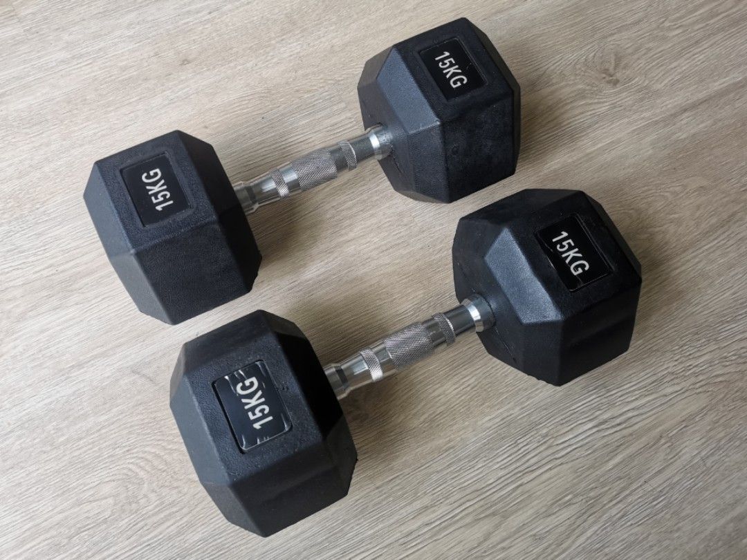 Dumbell 15kg, Sports Equipment, Exercise & Fitness, Weights & Dumbbells ...