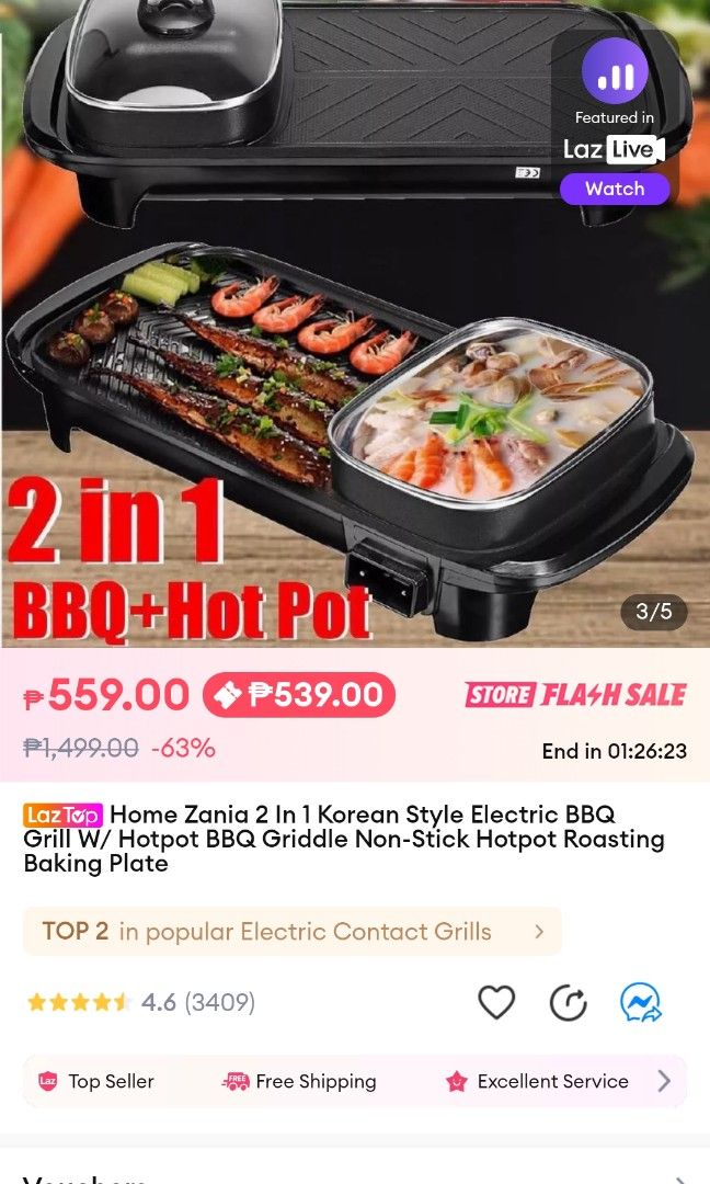 Electric KBBQ Grill with Hotpot, TV & Home Appliances, Kitchen ...