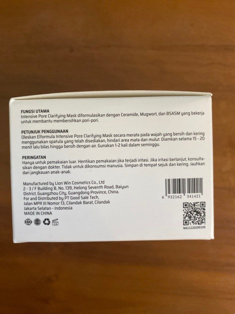 Elformula Intensive Pore Clarifying Mask with Ceramide + Mugwort ...