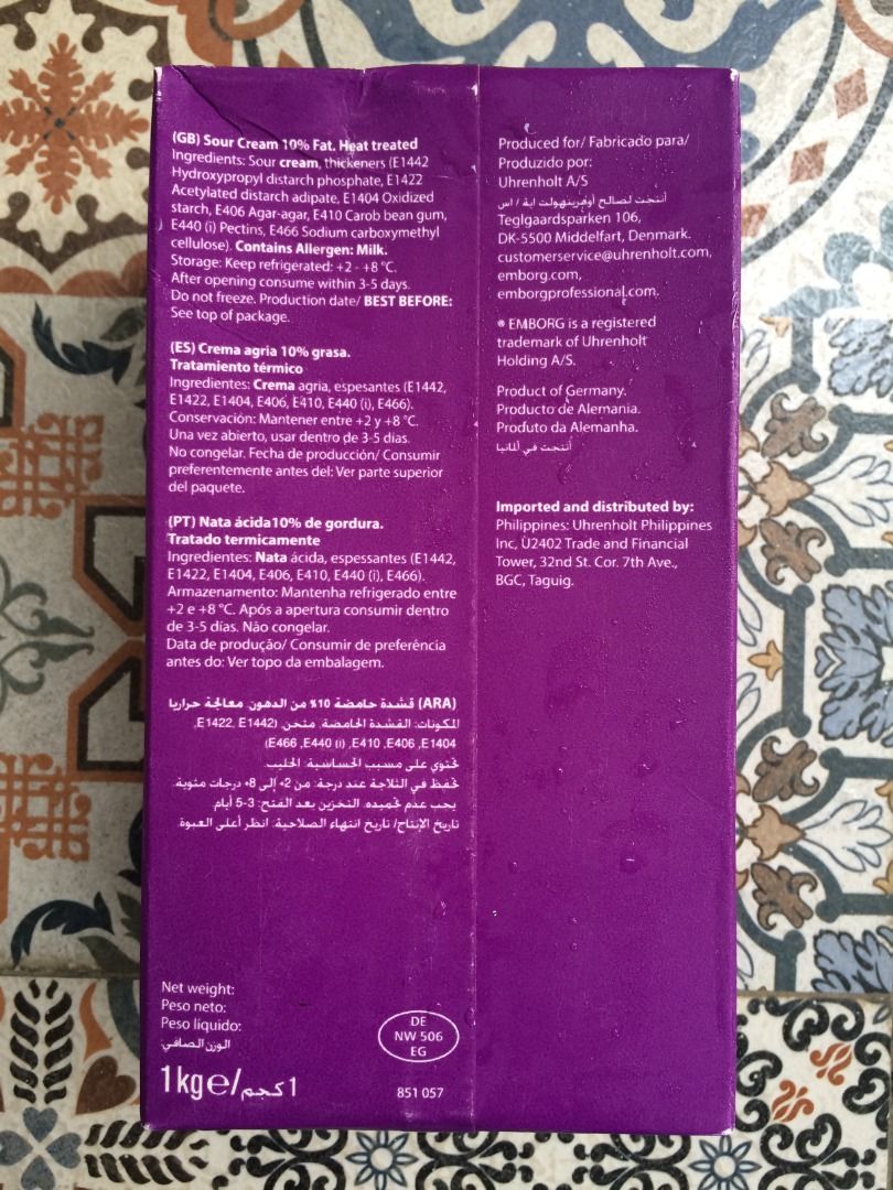 [LOWEST PRICE] Emborg Sour Cream - 10% Fat, 1 Liter on Carousell