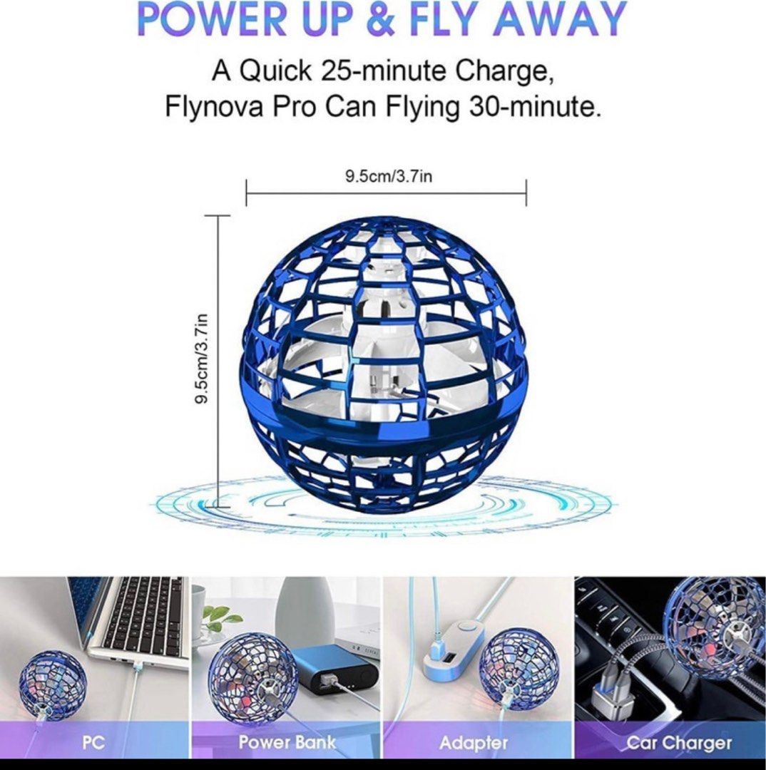 Flynova Pro Flying Ball Spinning Magic Drone, Hobbies & Toys, Toys & Games on Carousell