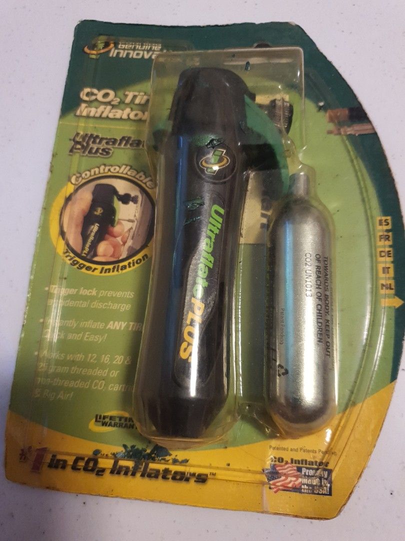 GENUINE INNOVATION ULTRAFLATE PLUS CO2 TIRE INFLATOR BIKE BICYCLE ...