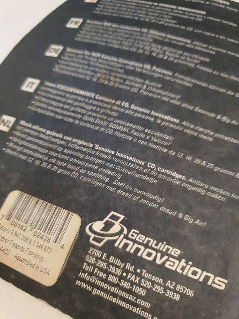 GENUINE INNOVATION ULTRAFLATE PLUS CO2 TIRE INFLATOR BIKE BICYCLE ...