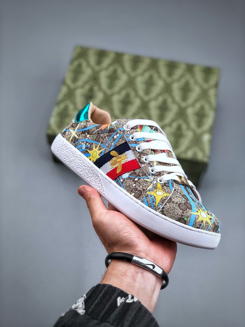 Gucci white shoes series embroidered bee full set of counter packaging ...