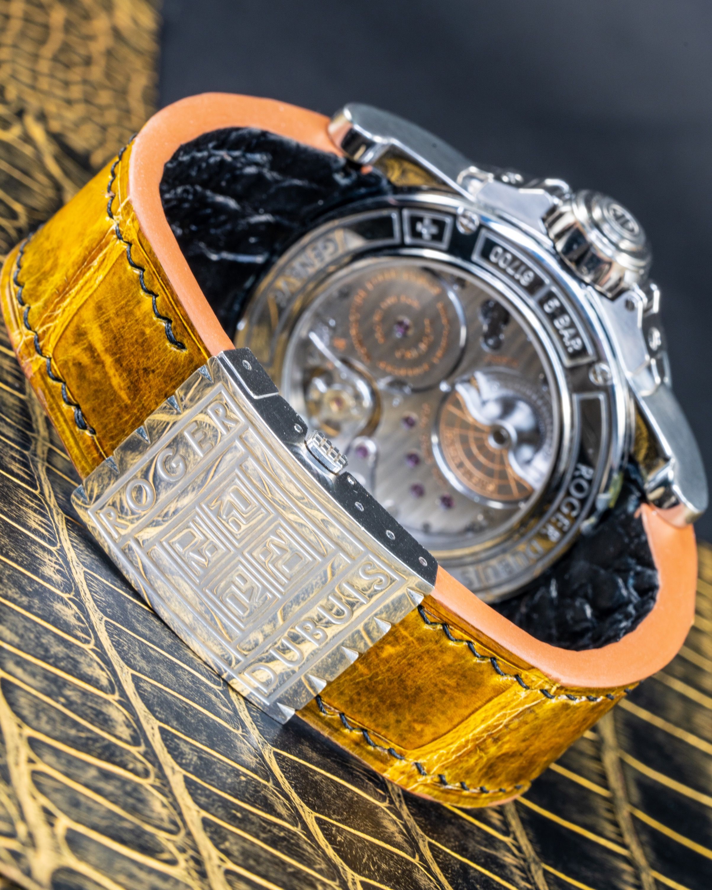 Handmade Hand-stitched Watch Strap in Yellow Himalayan Crocodile ...